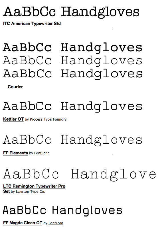 Typewriter Fonts FontShop Selection 2010 Typewriter Fonts FontShop Selection 2010